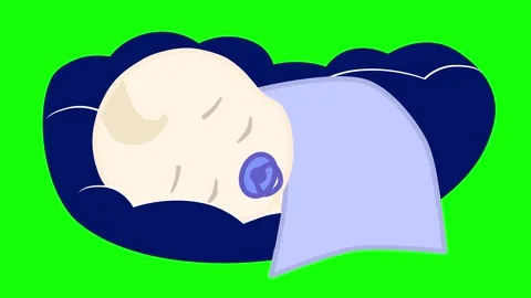 2d animation of sleeping baby boy in blu... | Stock Video | Pond5