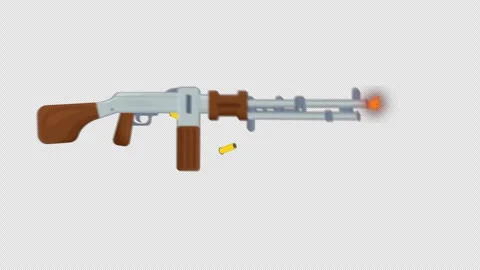 2D Animation Of Submachine Gun Firing Al... | Stock Video | Pond5