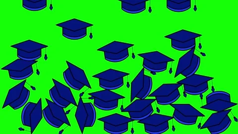 2D animation tosses graduation caps on t... | Stock Video | Pond5