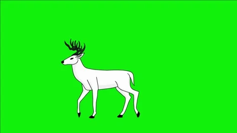 2d Animation Of A White Deer Walking On ... | Stock Video | Pond5