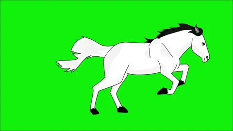 2D animation of a white horse running fa... | Stock Video | Pond5