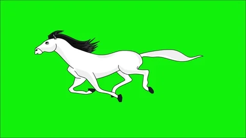 2D animation of a white horse running ac... | Stock Video | Pond5