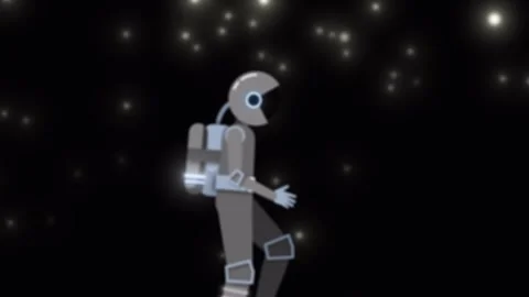 2D Astronaut Walking In the Space Anima... | Stock Video | Pond5