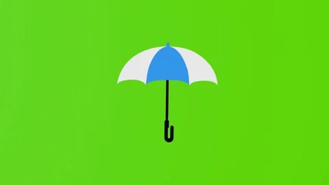2d blue-white umbrella model isolated on... | Stock Video | Pond5