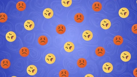 2d cartoon Angry Emoji Background | Stock Video | Pond5