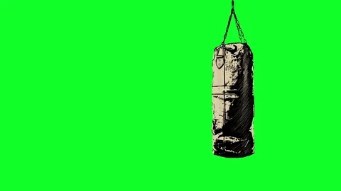 2d cartoon animation of punching bag iso... | Stock Video | Pond5