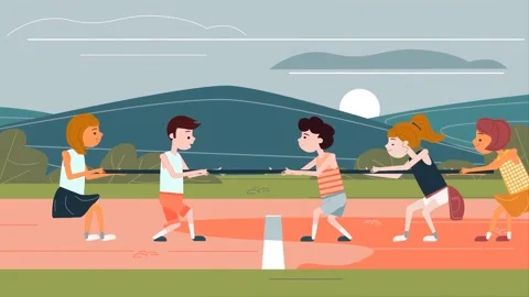 2d Cartoon Boys And Girls Children Playi... | Stock Video | Pond5