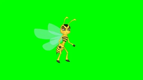2d cartoon character of bee with blurred... | Stock Video | Pond5