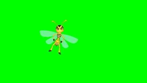 2d cartoon character of fiery bee buzzin... | Stock Video | Pond5