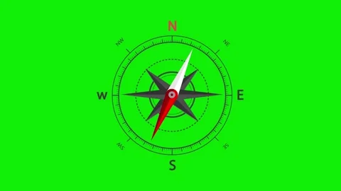 2d cartoon compass animation green backg... | Stock Video | Pond5