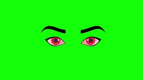 2d Cartoon red eyes blinking font side v... | Stock Video | Pond5