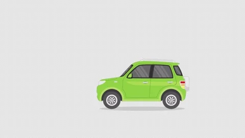 2D Cartoon Suv Car Driving Alpha Channel | Stock Video | Pond5