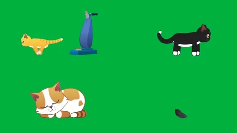 2d character cat kitten orange cat black... | Stock Video | Pond5