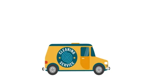 2D Cleaning Service Vehicle Background | Stock Video | Pond5