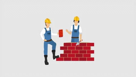 2D Construction Worker Cartoon Character... | Stock Video | Pond5
