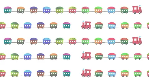 2D Cute Train Animation Pattern Backgrou... | Stock Video | Pond5