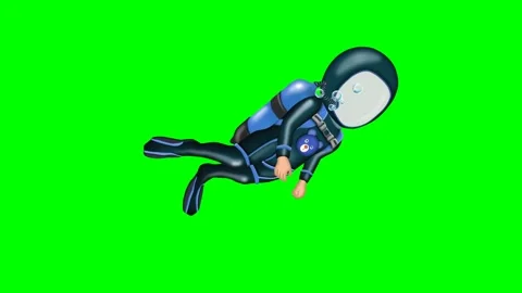 2d diver swimming underwater at varying ... | Stock Video | Pond5