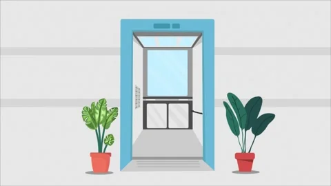 2D Elevator Door Open and Closed motion ... | Stock Video | Pond5