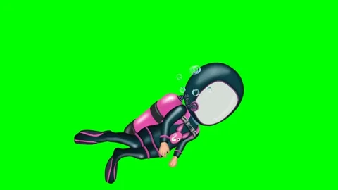 2d explorers swimming and diving in deep... | Stock Video | Pond5