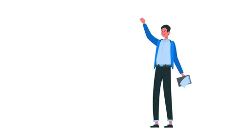 2d Happy Man Character Background | Stock Video | Pond5