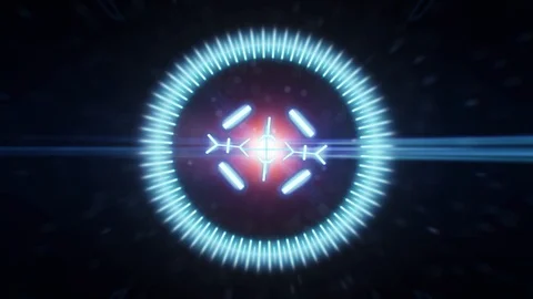 2D HUD animation of a target with a back... | Stock Video | Pond5