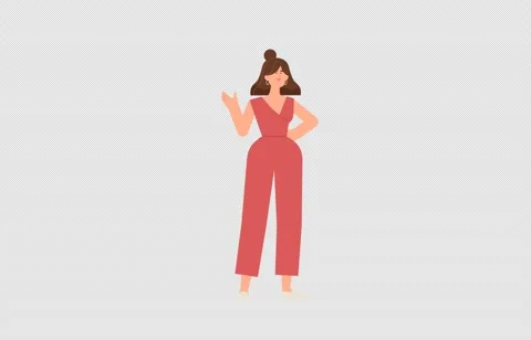 2D Illustration of Cartoon Girl Talking ... | Stock Video | Pond5