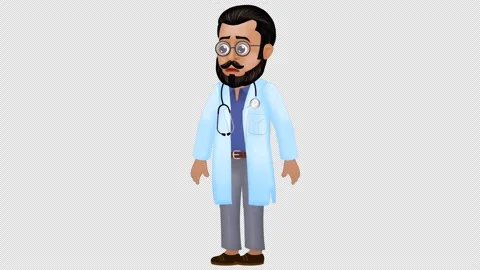 2D Indian Male Doctor Cartoon Character ... | Stock Video | Pond5