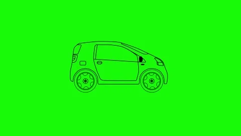 2D Line Art Car Animation on Green Scree... | Stock Video | Pond5