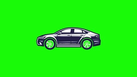 2D Line Art Car Animation on Green Scree... | Stock Video | Pond5