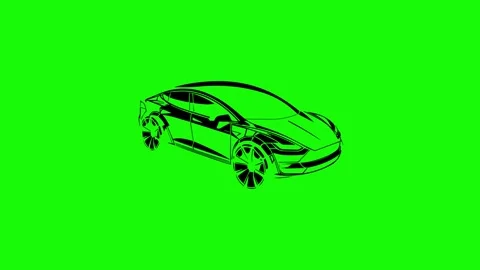 2D Line Art Car Animation on Green Scree... | Stock Video | Pond5