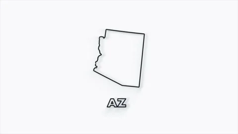 2d line creative Arizona state lettering... | Stock Video | Pond5