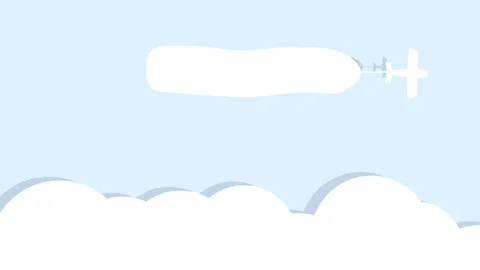 2D loop animation of an airplane in the ... | Stock Video | Pond5