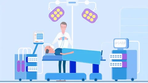 2D Male Doctor Using Defibrillator On Un... | Stock Video | Pond5