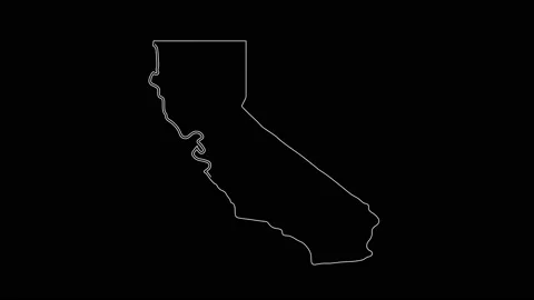 2D Map of state California, California m... | Stock Video | Pond5