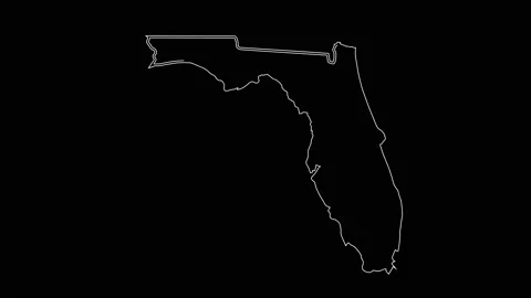 2D Map of state Florida, Florida map whi... | Stock Video | Pond5