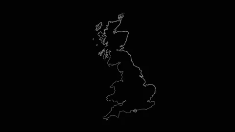 2D Map of United Kingdom, United Kingdom... | Stock Video | Pond5