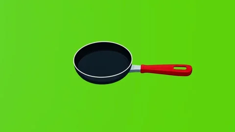 2d model of a black frying pan with a re... | Stock Video | Pond5