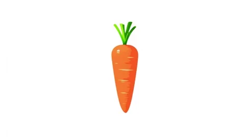 2d model of carrots isolated on a white ... | Stock Video | Pond5