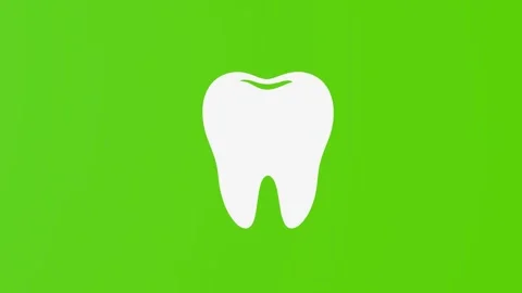 2D model of white tooth isolated on gree... | Stock Video | Pond5