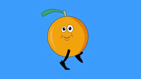 2d orange Animated Character on blue scr... | Stock Video | Pond5