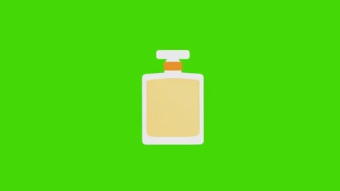 2d perfume bottle icon isolated on a gre... | Stock Video | Pond5