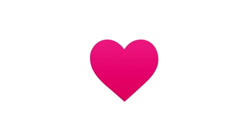 2d pink heart symbol cartoon flat design... | Stock Video | Pond5