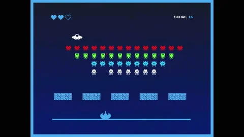 2D Space Arcade Shooter Game | Stock Video | Pond5