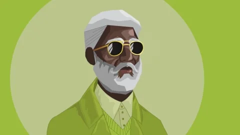 2D Stylish Black Man In Sunglasses Anima... | Stock Video | Pond5
