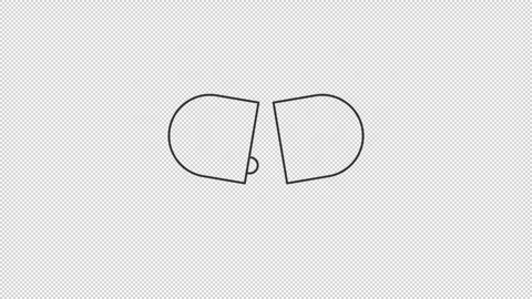 2D thin line black animation of capsule ... | Stock Video | Pond5