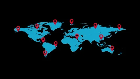 2d wald maps location pop up animation 4... | Stock Video | Pond5