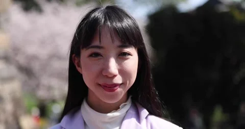 A 2x slow motion of Japanese woman portr... | Stock Video | Pond5