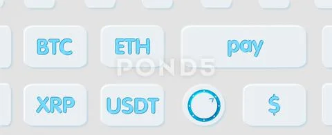 3 D representation of a keyboard in neumorphism look with abbreviations for c Illustration ...
