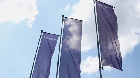 3 volvo flags | Stock Video | Pond5