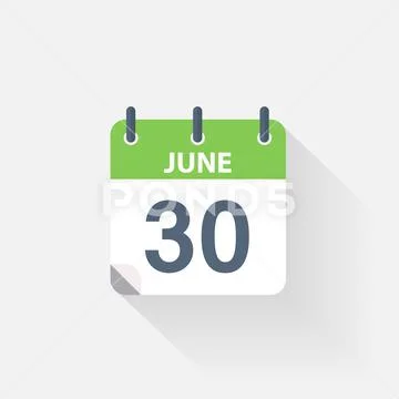 30 june calendar icon Stock Illustration ~ Graphic #69992028